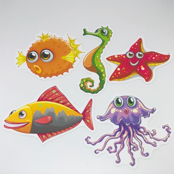 Hand Crafted | Design | Happy Tropical Ocean Water Fish Cartoon Style ...